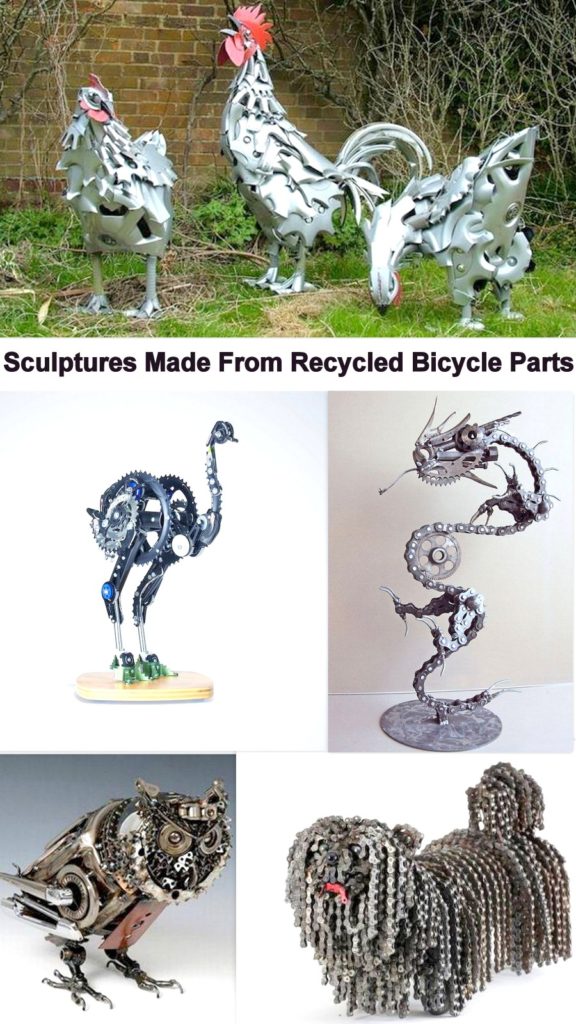 Sculptures Made From Recycled Bicycle Parts | Upcycle Art